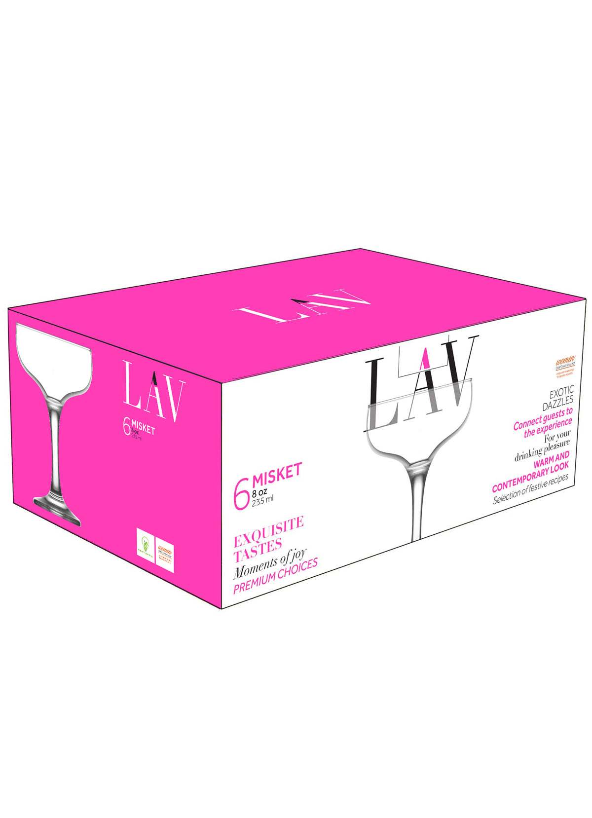 LAV Misket 6-Piece Coupe Cocktail Glasses, 8 Oz – LAV-US