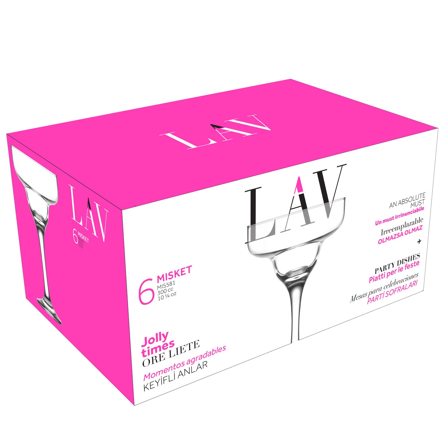LAV Misket 6-Piece Margarita Cocktail Glasses, 10.25 oz – LAV-US